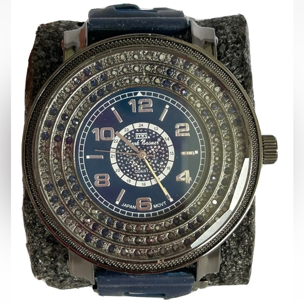 Mark Naimer Men Wristwatch Blue Rubber Band Sport Qua… - Gem